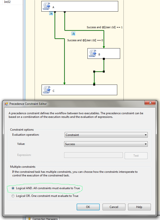Richies Blog Ssis Conditional Flow Constraints How To Do An If Then