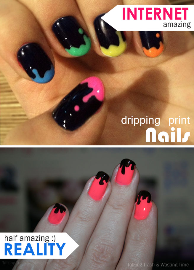 Dripping print nail art | Now thats Peachy