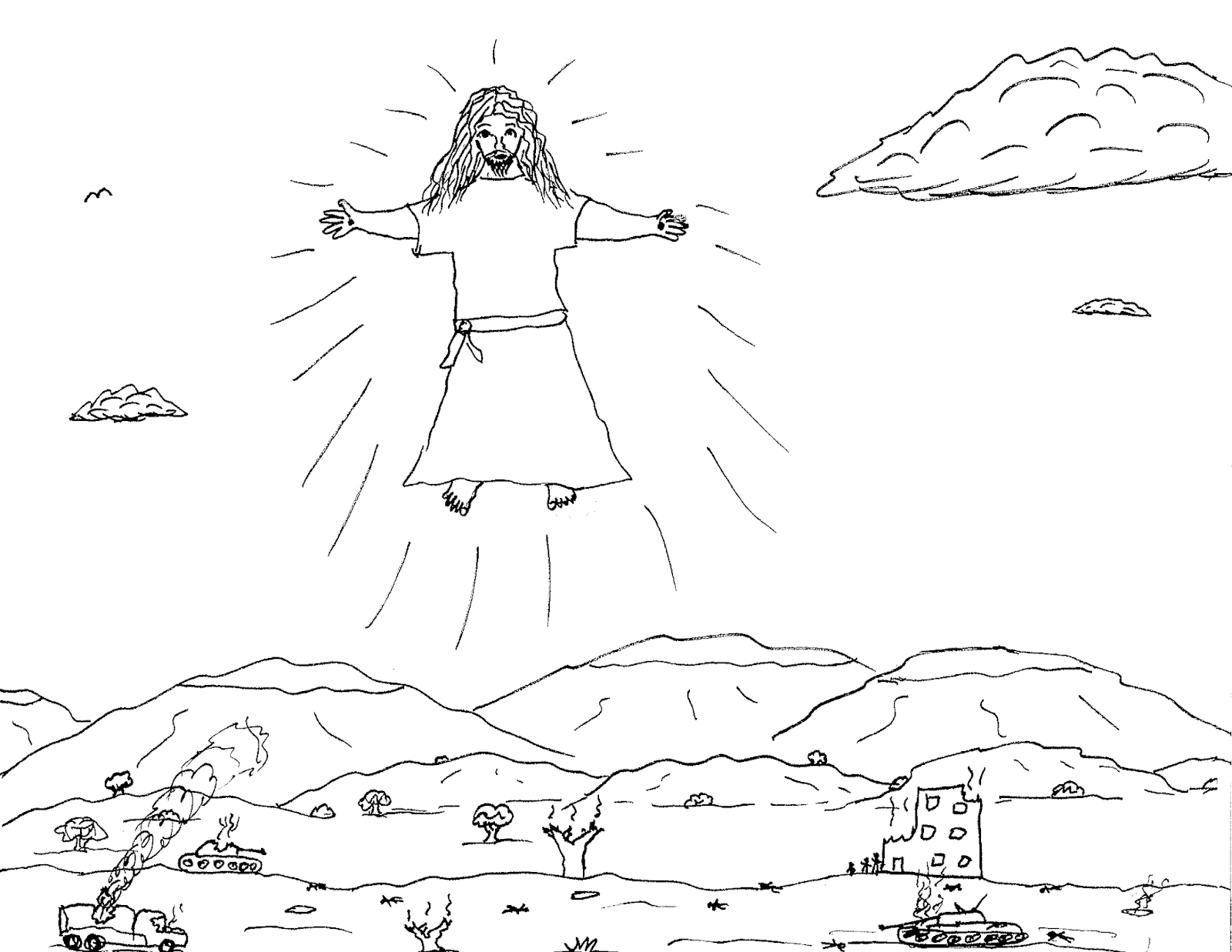 Jesus Second Coming Coloring Page Coloring Pages