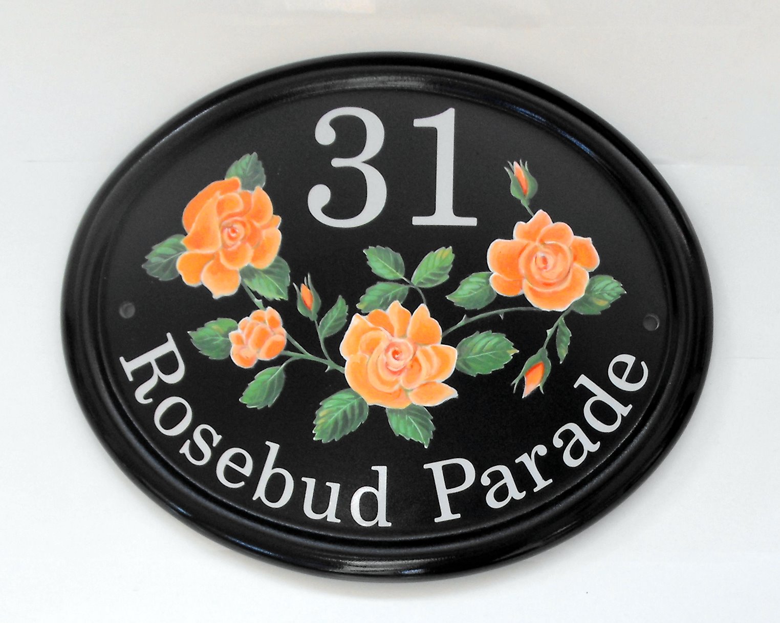 Pictorial House Signs from Yoursigns Ltd: peach/pink roses sign