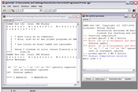 General Algebraic Modelling System (GAMS) | ¡Operations Research Texts!