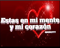 Estás en mi mente y mi corazón