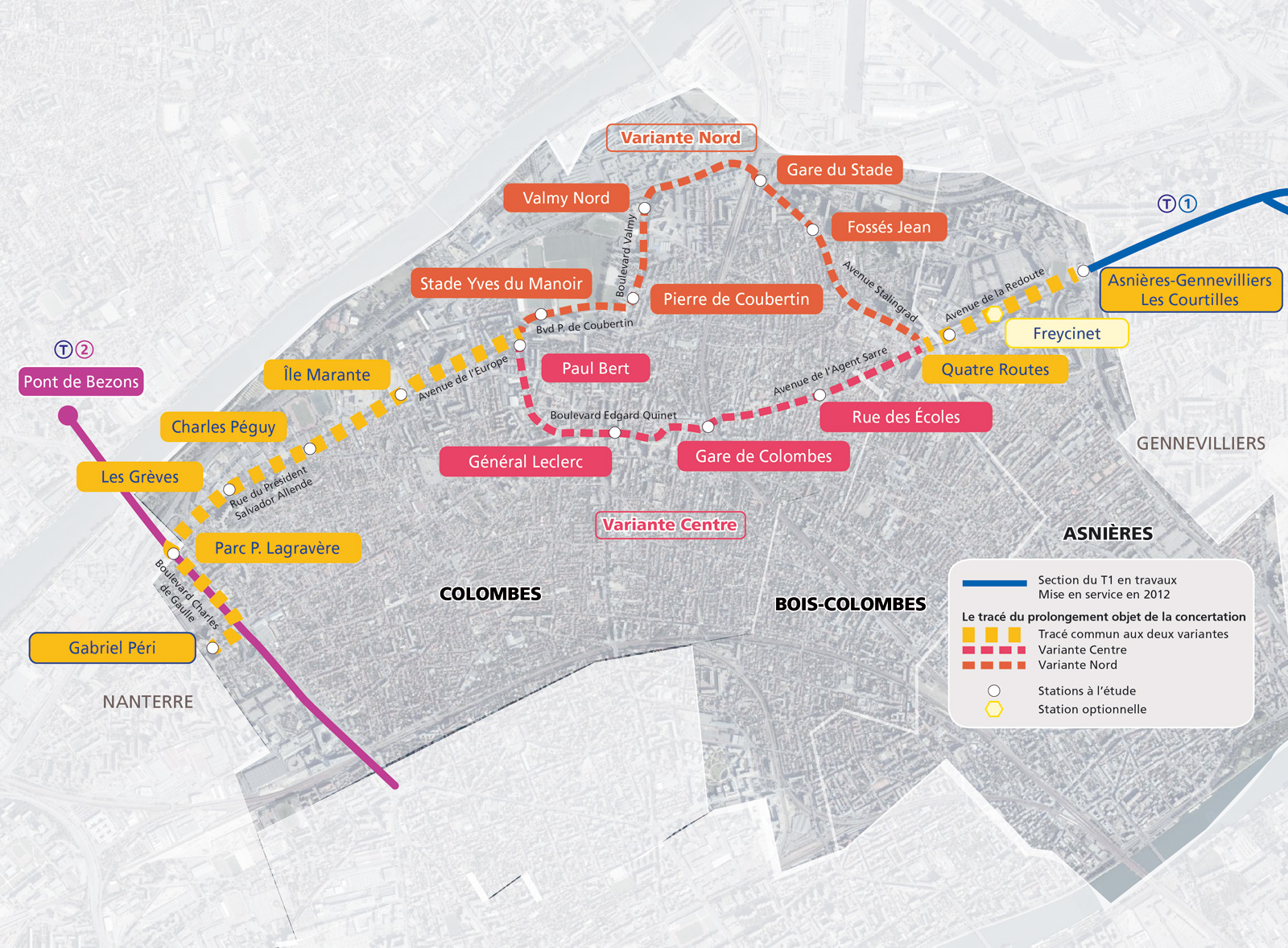 Mieux se déplacer à Colombes: Quel trajet pour le prolongement du T1?