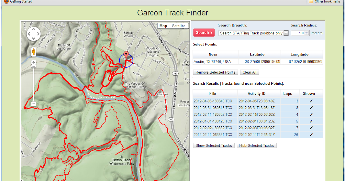 David's Confusing Blog: Garcon Track Finder
