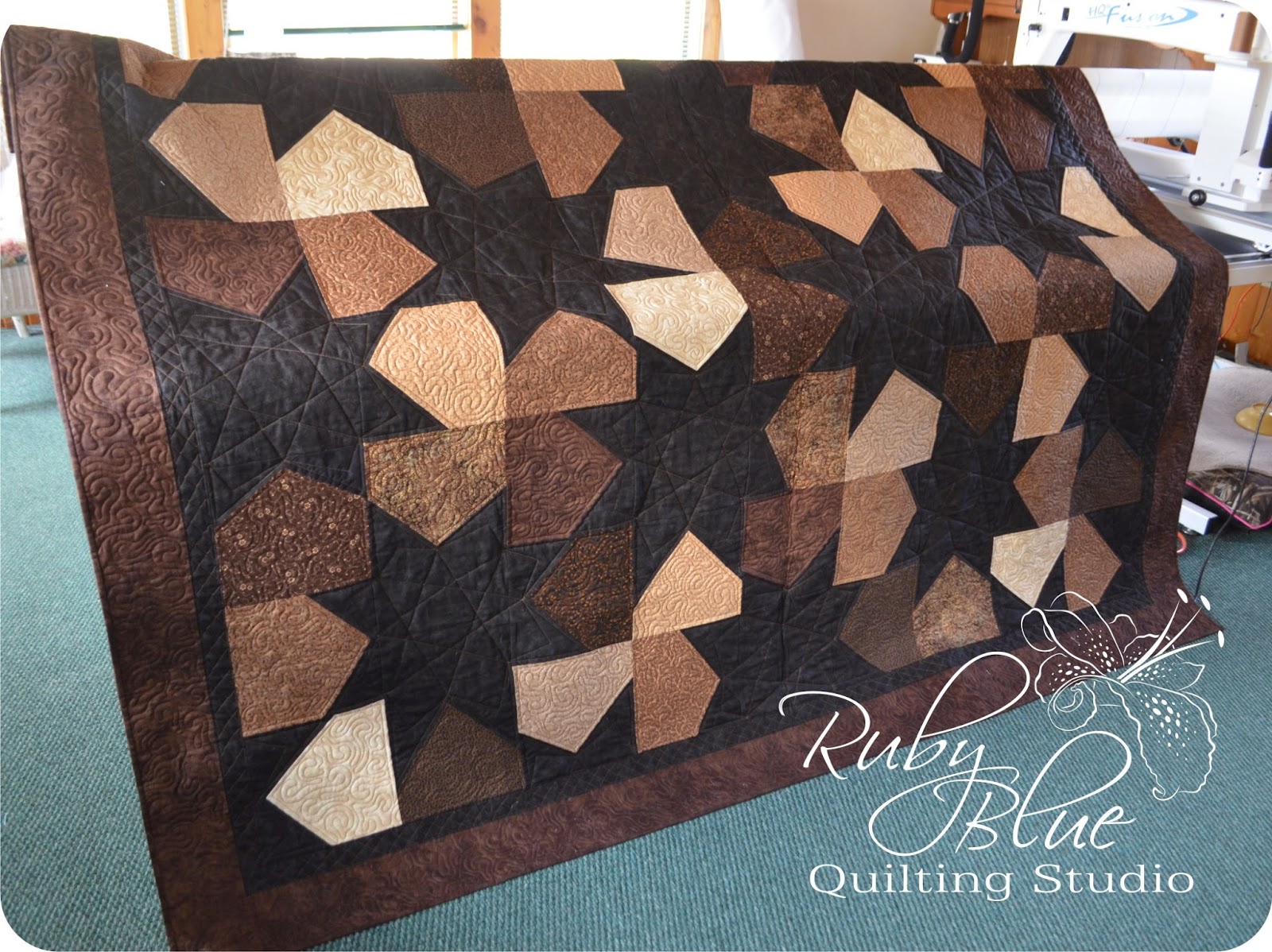Ruby Blue Quilting Studio: Machine Quilting: Wonky Rustic Stars