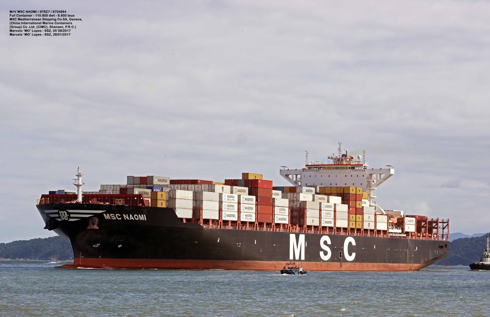 Santos Shiplovers: M/V MSC Naomi / 3FRZ7, Turnaround Santos, 5 e 6/08/2017