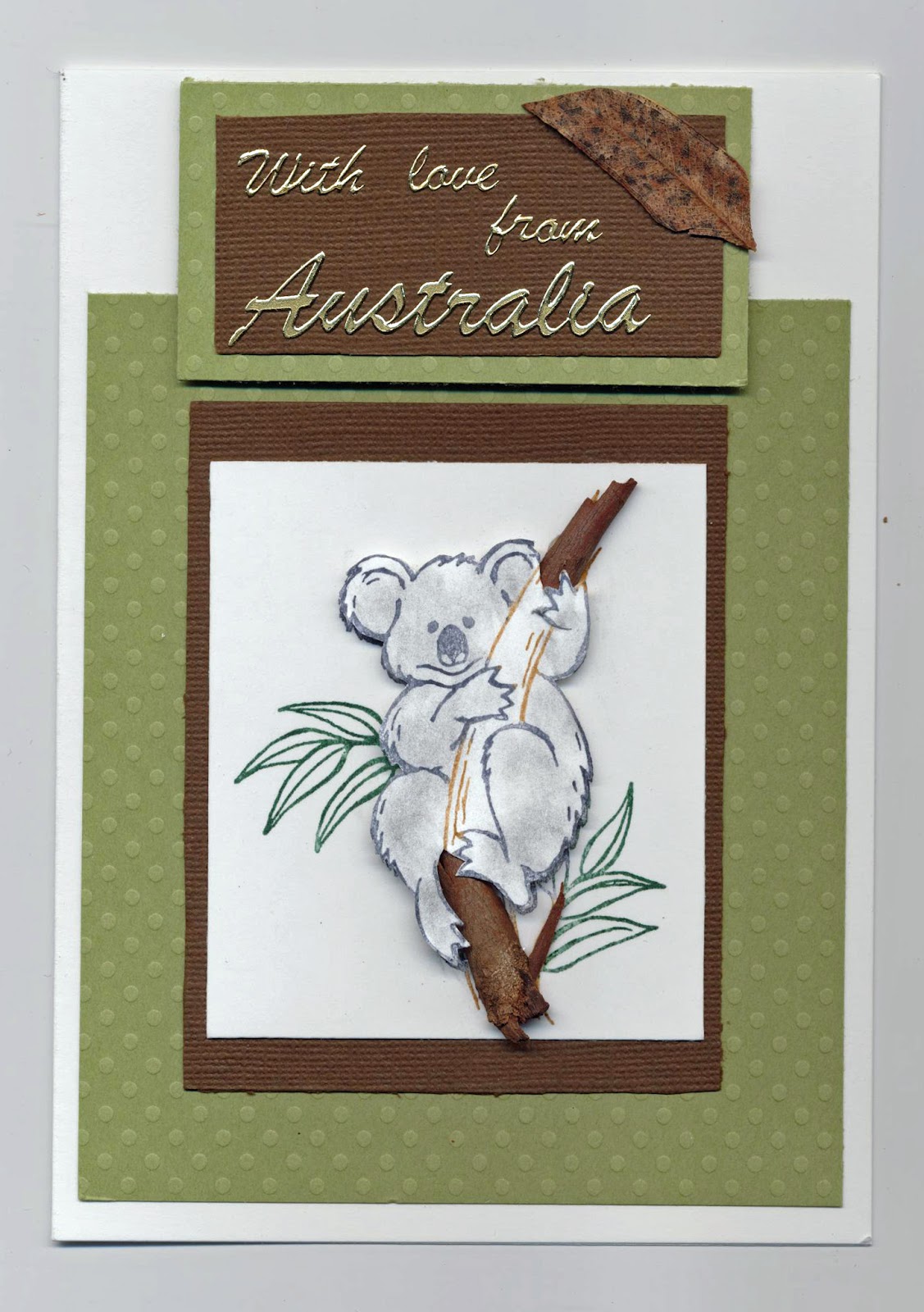 HAND MADE CARDS........ Ideas and Inspiration: KOALA CARD