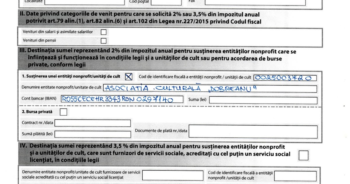 ASOCIAȚIA CULTURALĂ „DOBREANU” - Subcetate, Harghita: FORMULAR 230 ANAF ...