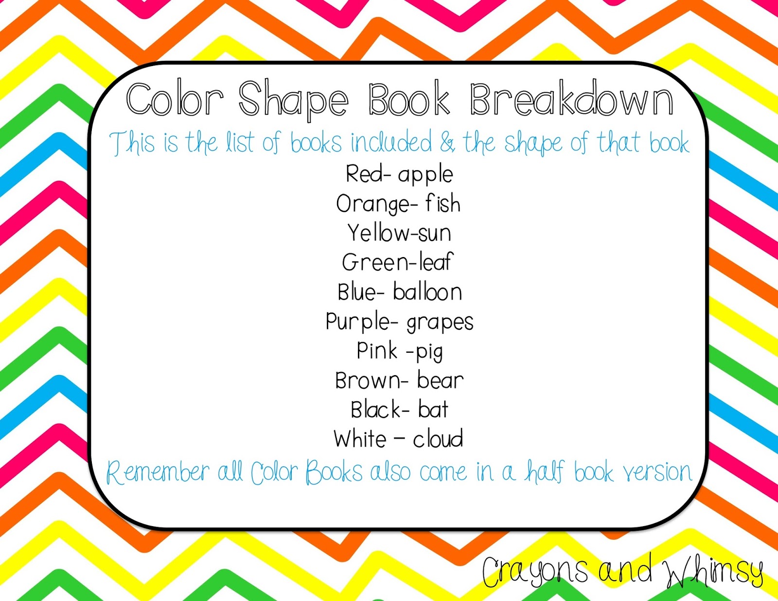Color Shape Book Fun...with a FREEBIE! - Crayons and Whimsy