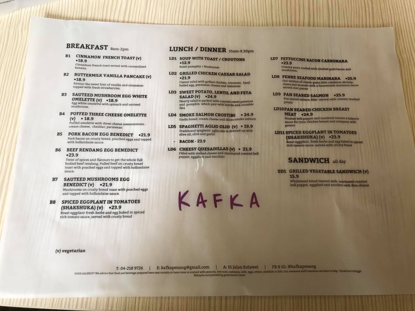 Kafka Cafe @ George Town, Penang