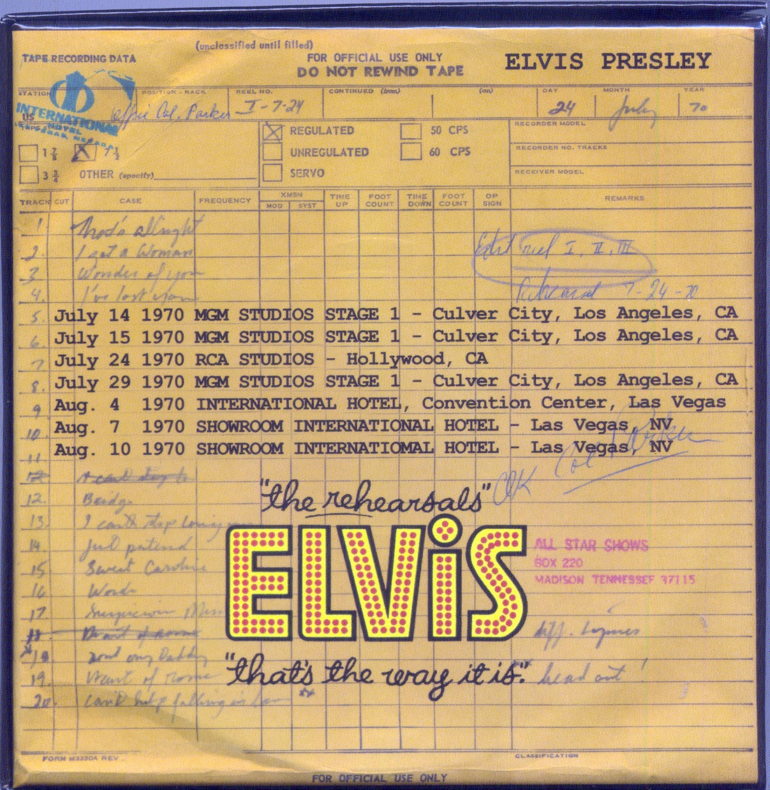 World Of BOOTLEGS: BOOTLEG : Elvis Presley - That's The Way It Is, The ...