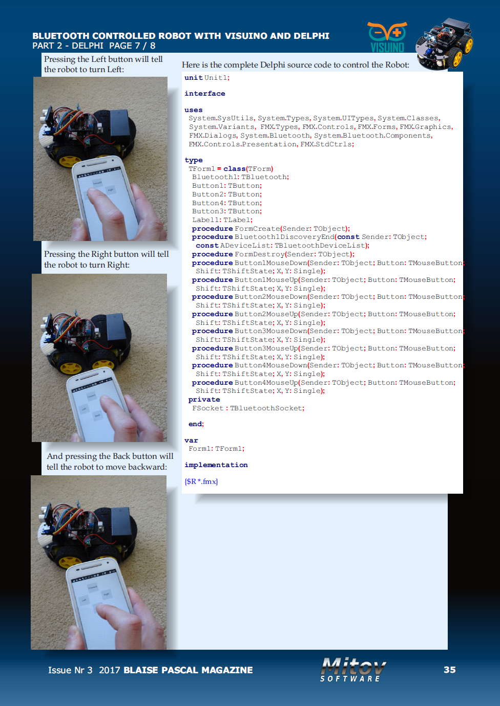 Mitov Software: My second "Blaise Pascal Magazine" article on programming Elegoo Bluetooth ...