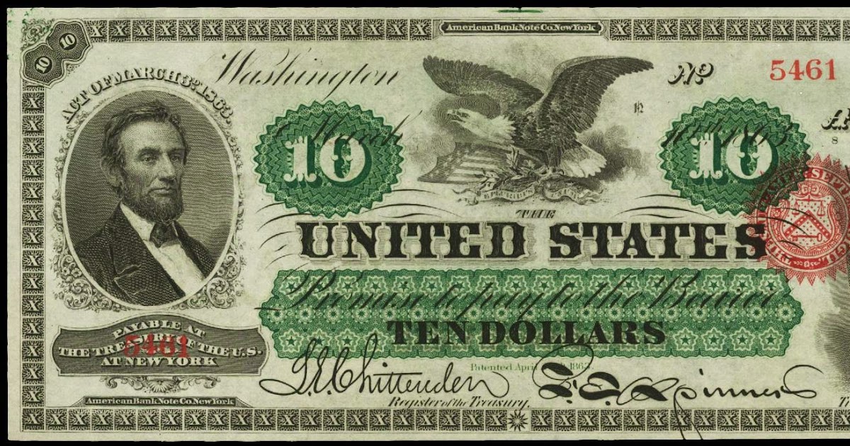 1863 Ten Dollar Legal Tender Note|World Banknotes & Coins Pictures ...