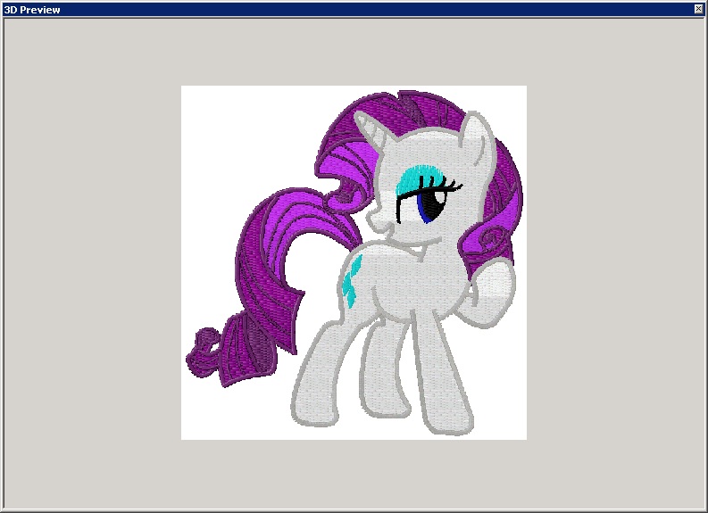 MLP - E the Pony: Rarity Embroidery Design & Process