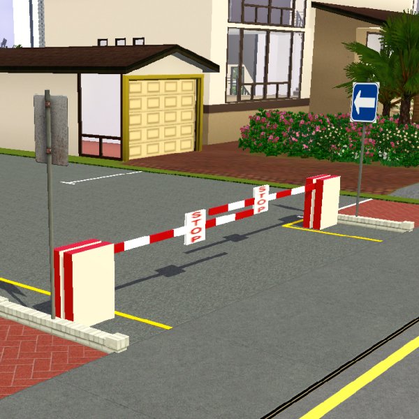 Simming in Magnificent Style: Boom gate with dual stop signs