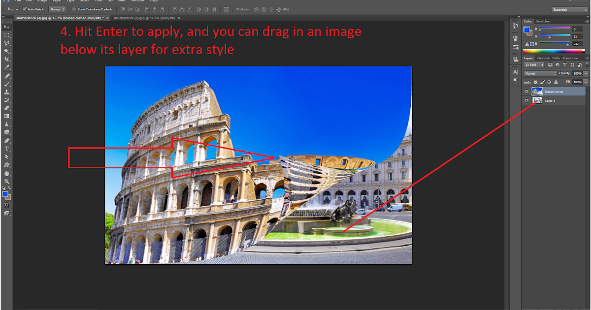 mytutz: QUICK WAY TO CREATE FOLDED CORNER EFFECT
