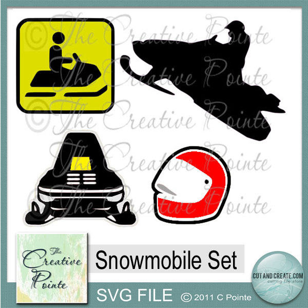 The Creative Pointe: SVG File: Snowmobile & Trail Sign