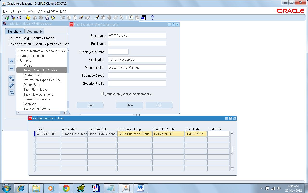My Oracle World: How to assign security profile to a user in Oracle HRMS