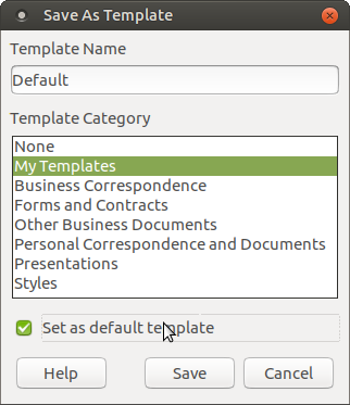 LibreOffice Impress: Custom Default Template