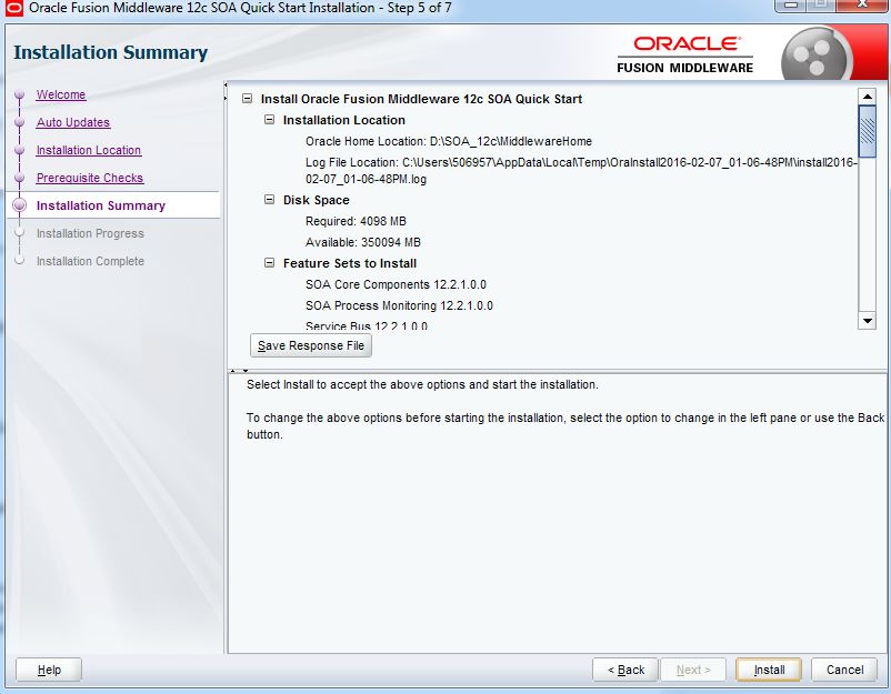 Middleware World: Oracle SOA Suite 12c 12.2.1 - Installation for Windows