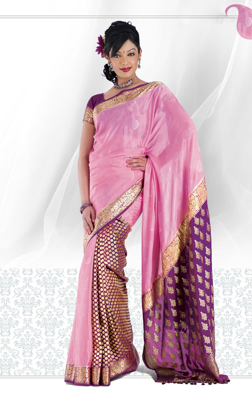 Mysore silk saree style ~ Saree Draping Style
