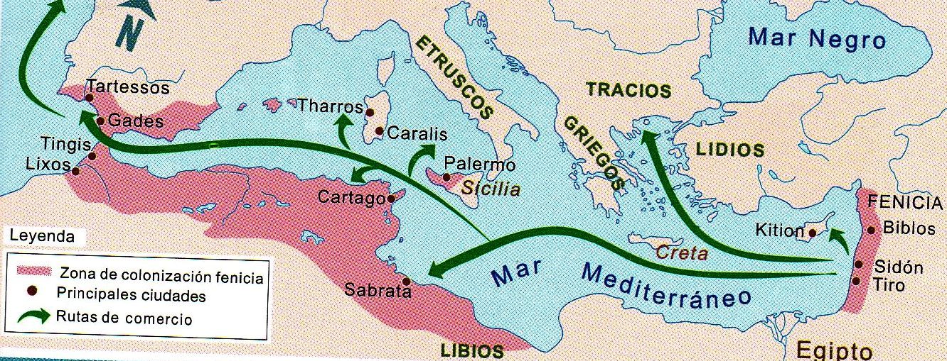 LA HISTORIA Y EL TIEMPO: MAPA de FENICIA