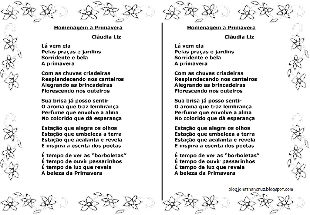 Blog Atividades Itinerantes: Primavera - Cecília Meireles