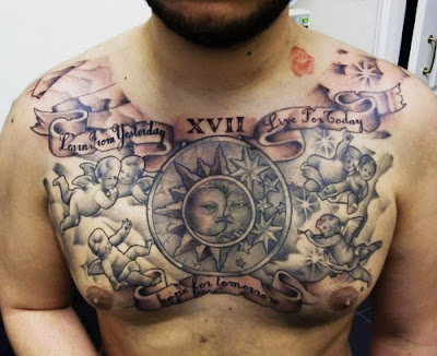Christian Chest Piece Tattoos Design for Male