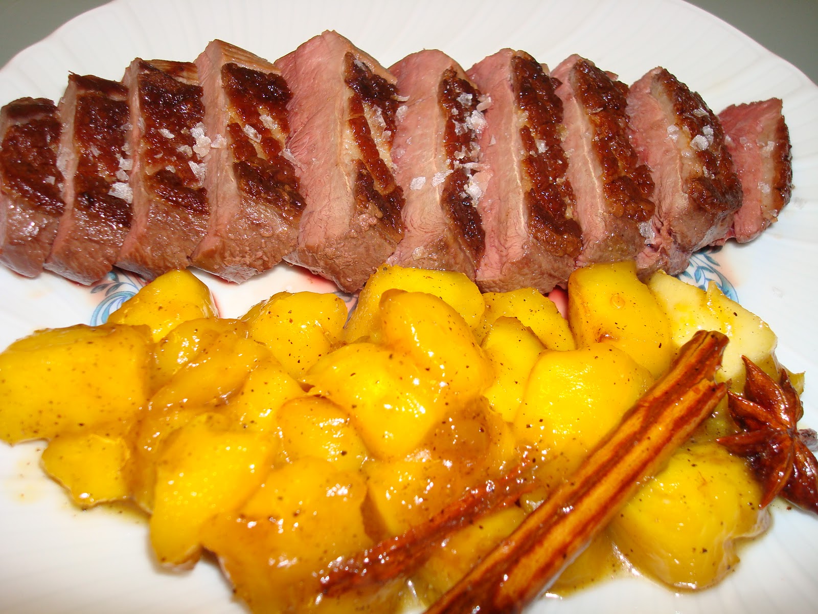 Chicane: Recetas de cocina: Magret de pato con mango