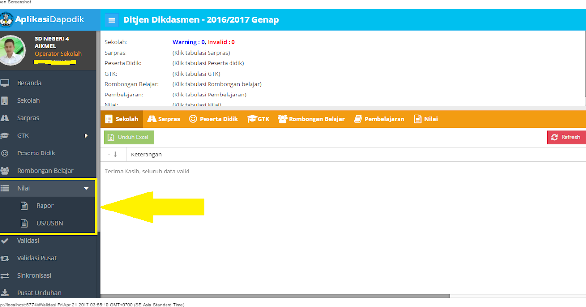 Menu Baru Dapodik, Cara Mengisi Nilai Raport Dapodik Versi 2017b ...