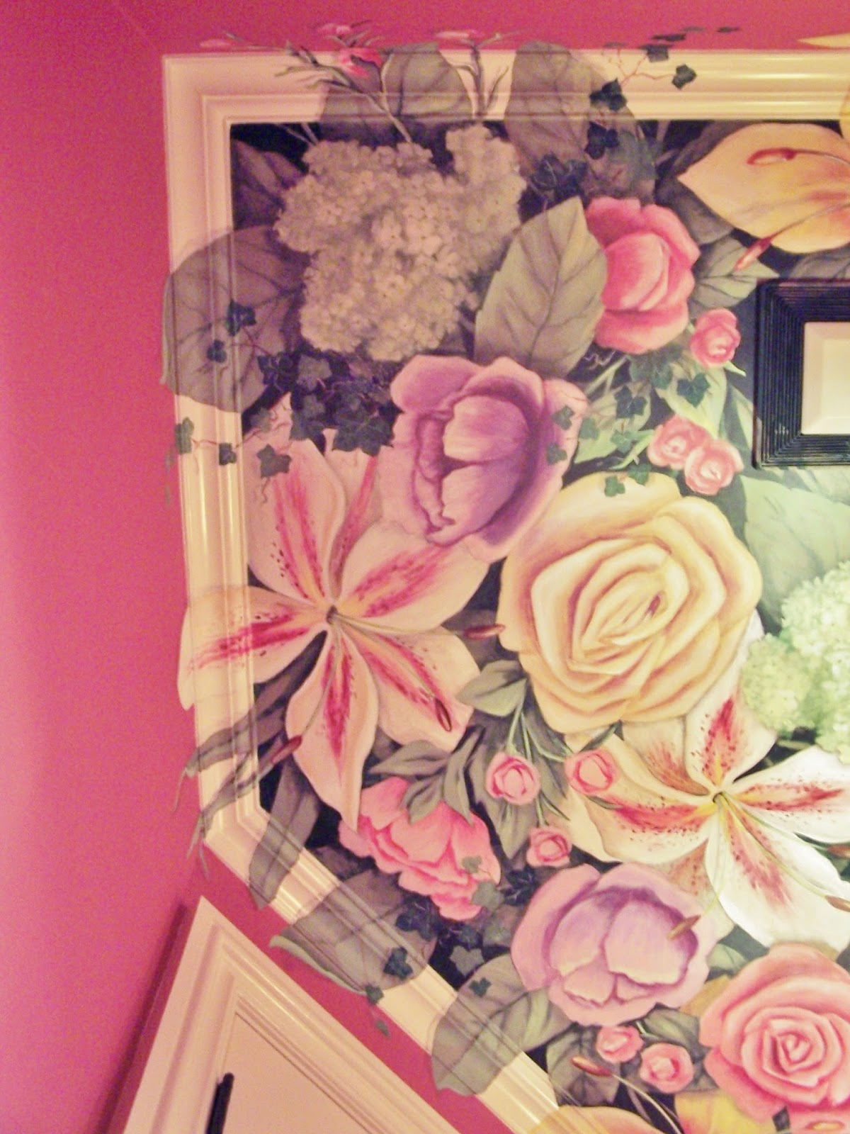 Pushing Paint: Just painted a ceiling FULL of flowers...