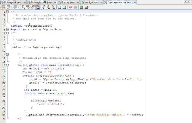 Java OOP(Array dengan menggunakan BufferedReader dan JOptionPane(GUI))