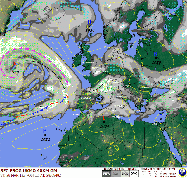 Meteorología. 1º ESO: Mapas de isobaras y frentes