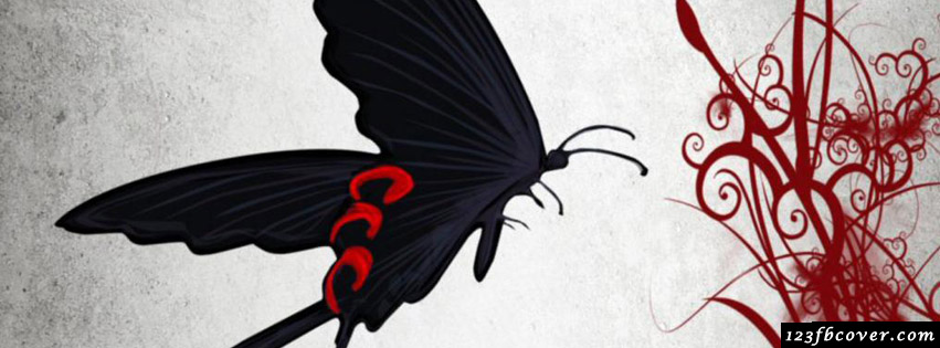 Fb Profile Cover: butterfly red