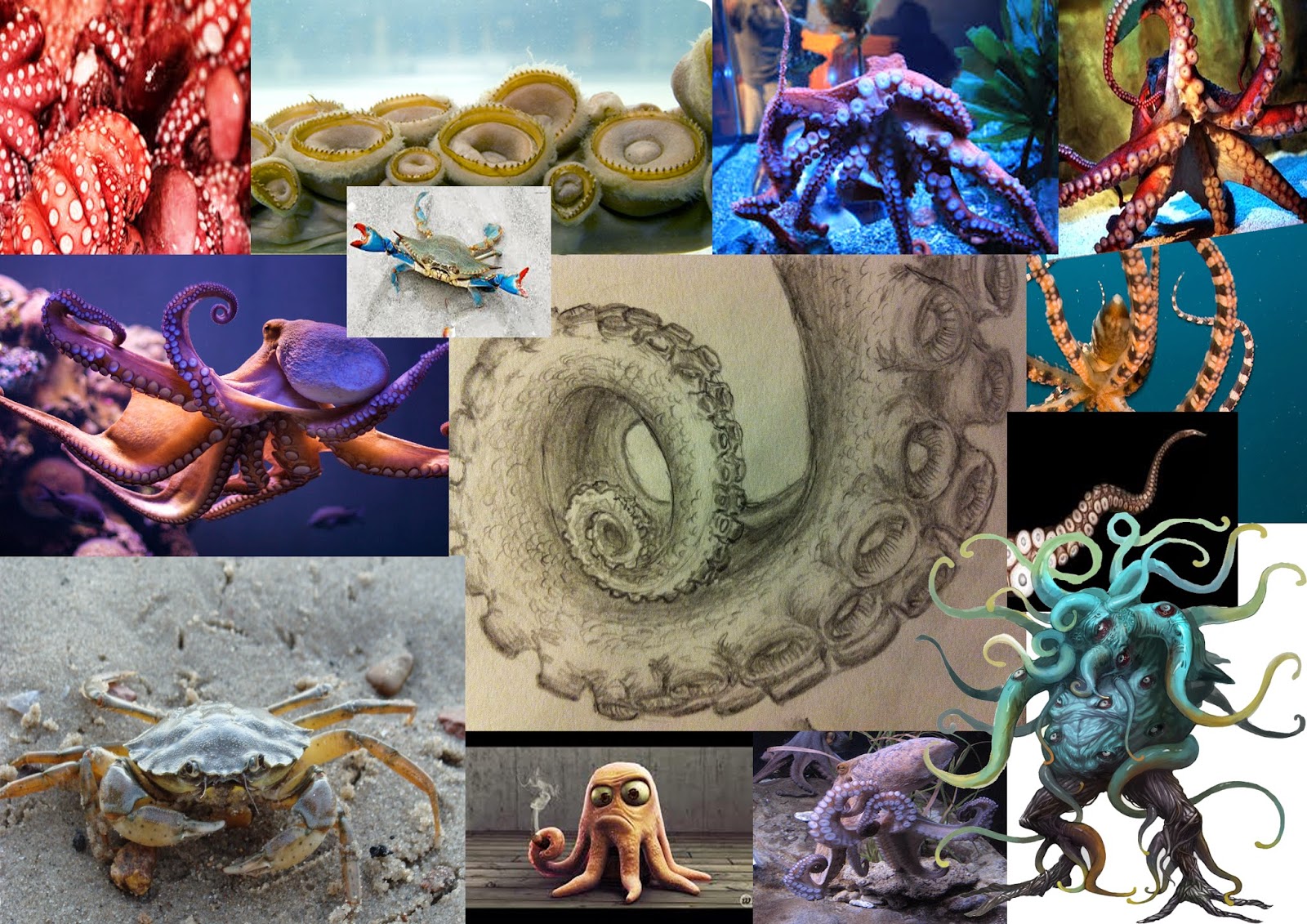 Fabio Pinto Computer Gaming Art Portfolio: Tentacle Monster Mood Board ...