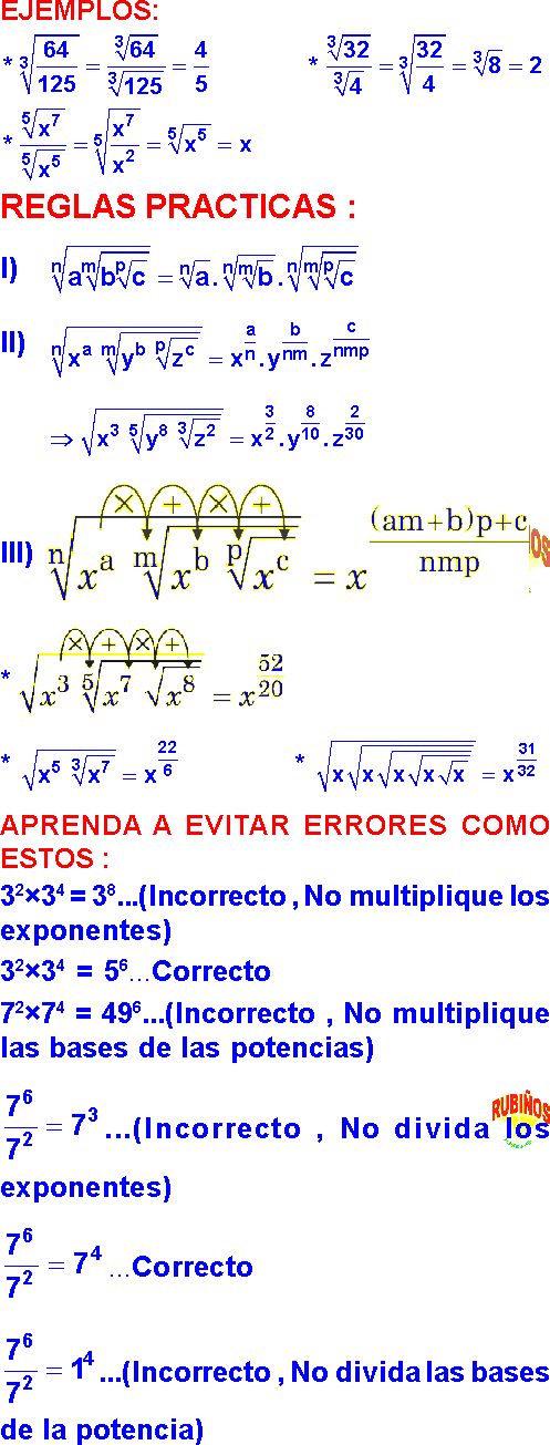 TEORÍA DE EXPONENTES FÓRMULAS Y EJERCICIOS RESUELTOS PDF