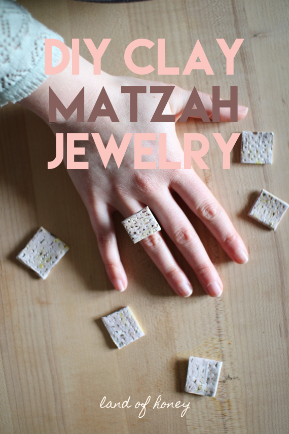 land of honey: DIY Clay Matzah Jewelry