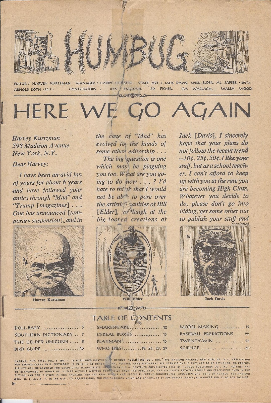 Chicken Fat: HUMBUG Magazine #1 the first pages