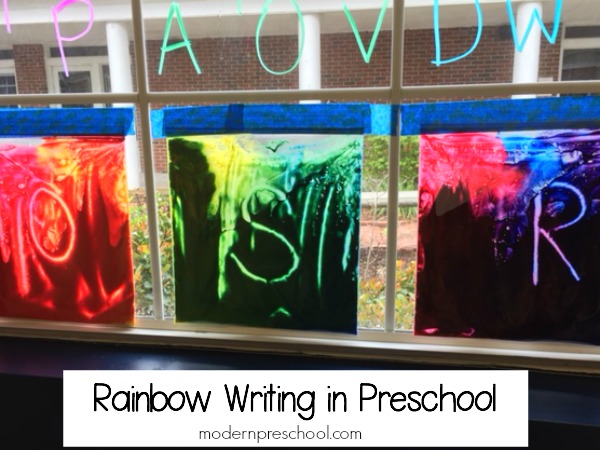 Rainbow Writing in Preschool