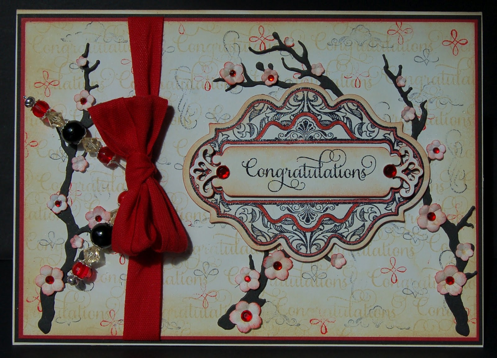 Izzwizz Creations: Congratulations in red, white and black