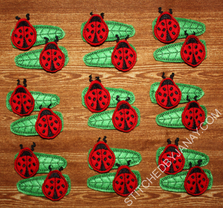 Stitched By Janay: Ladybug Hair Clips