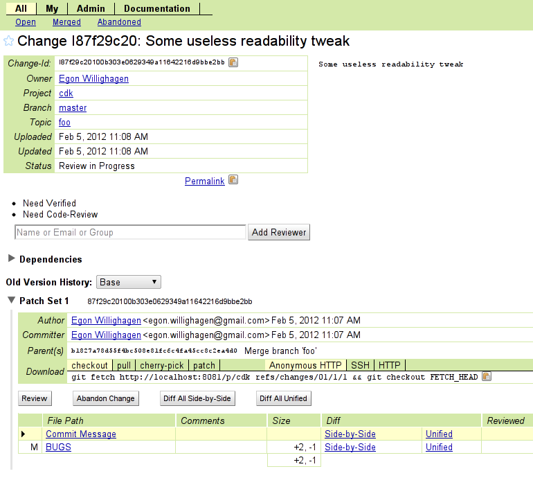 Chem bla ics Gerrit Code Review For Git chem-bla-ics-gerrit-code-review-for-git