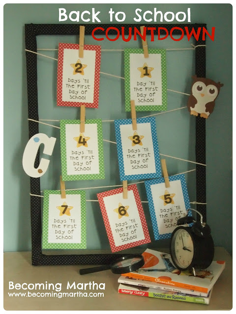 Mommy and Things: DIY Back To School Countdown Board