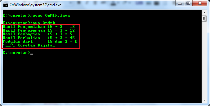 Dasar Pemrograman Java | Operasi Matematika | Coretan Dijital | Coretan ...