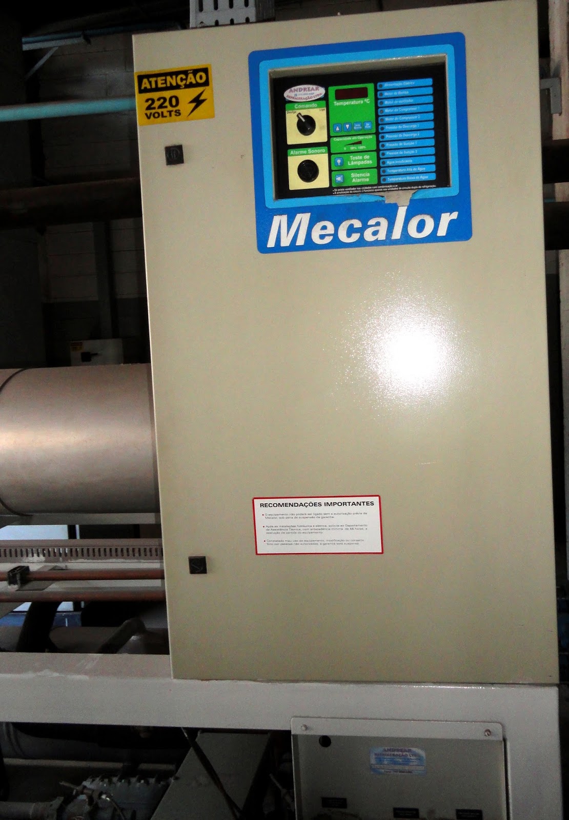 So Usados Refrigeração Industrial: CHILLER MECALOR 50 TRs ANO 2002