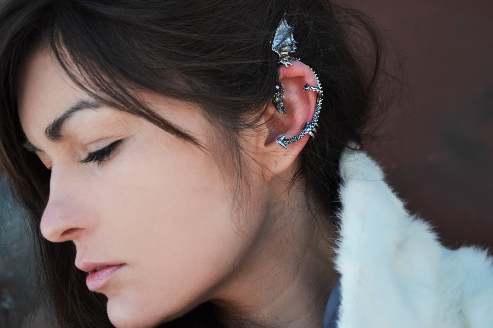 Dollhouse Vacancy: FIRE & ICE/dragon ear cuff