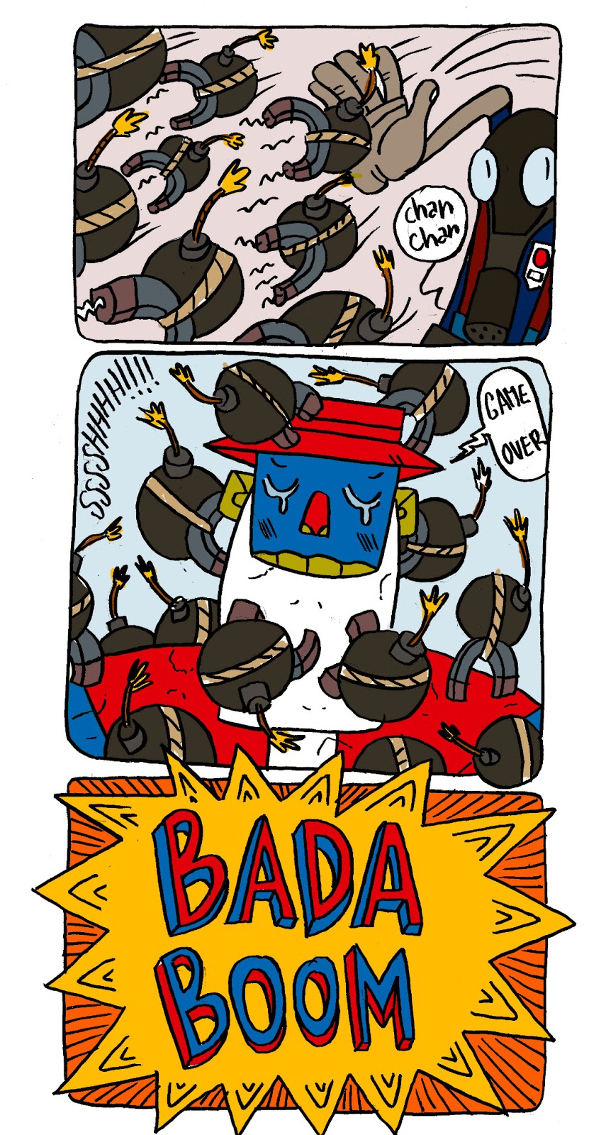 Dibujantes A Mamporros: Combate: Atomish vs Mr. Bada Boom