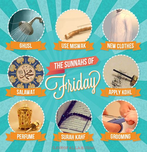 Islam Daily: A Simple List of Friday Sunnahs in Infographic