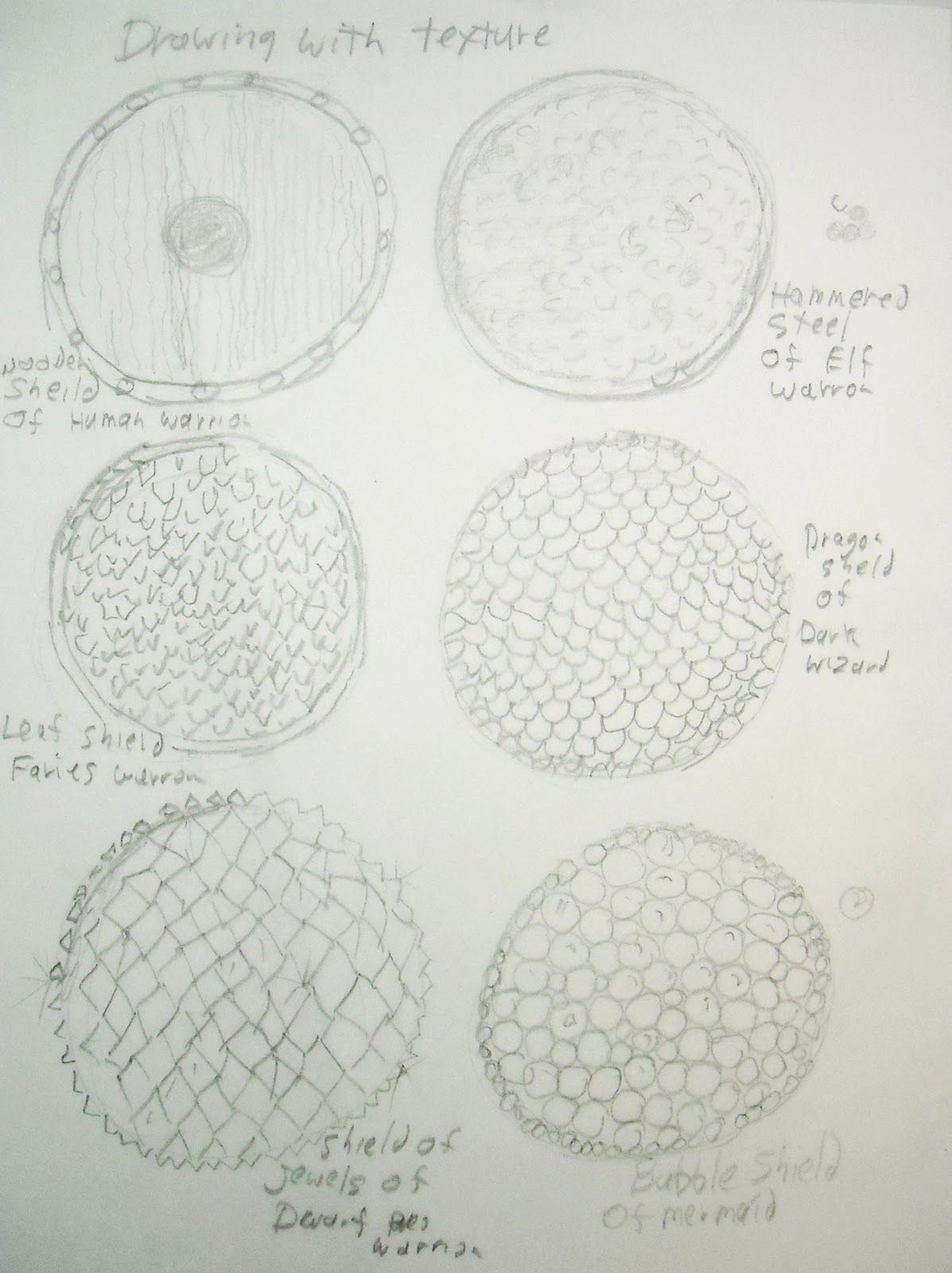 Adron's Art Lesson Plans: How To Add Texture In Drawing, 11/29/12