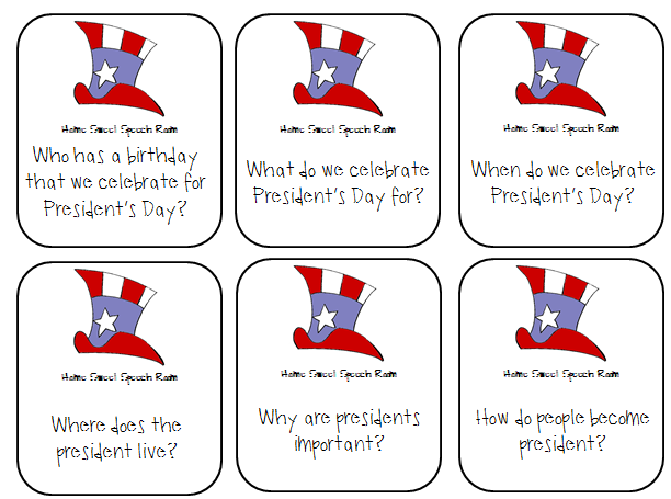 President's Day Receptive Language Packet